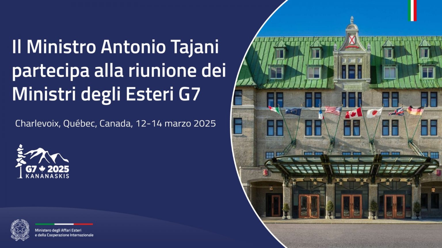 Il Ministro Tajani rilancia dichiarazione dei Ministri Esteri G7 su ...